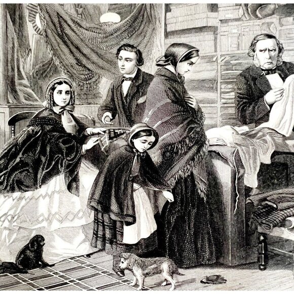 Art | Ruinous Prices At Dry Cleaners Steel Engraving 1859 Victorian ...